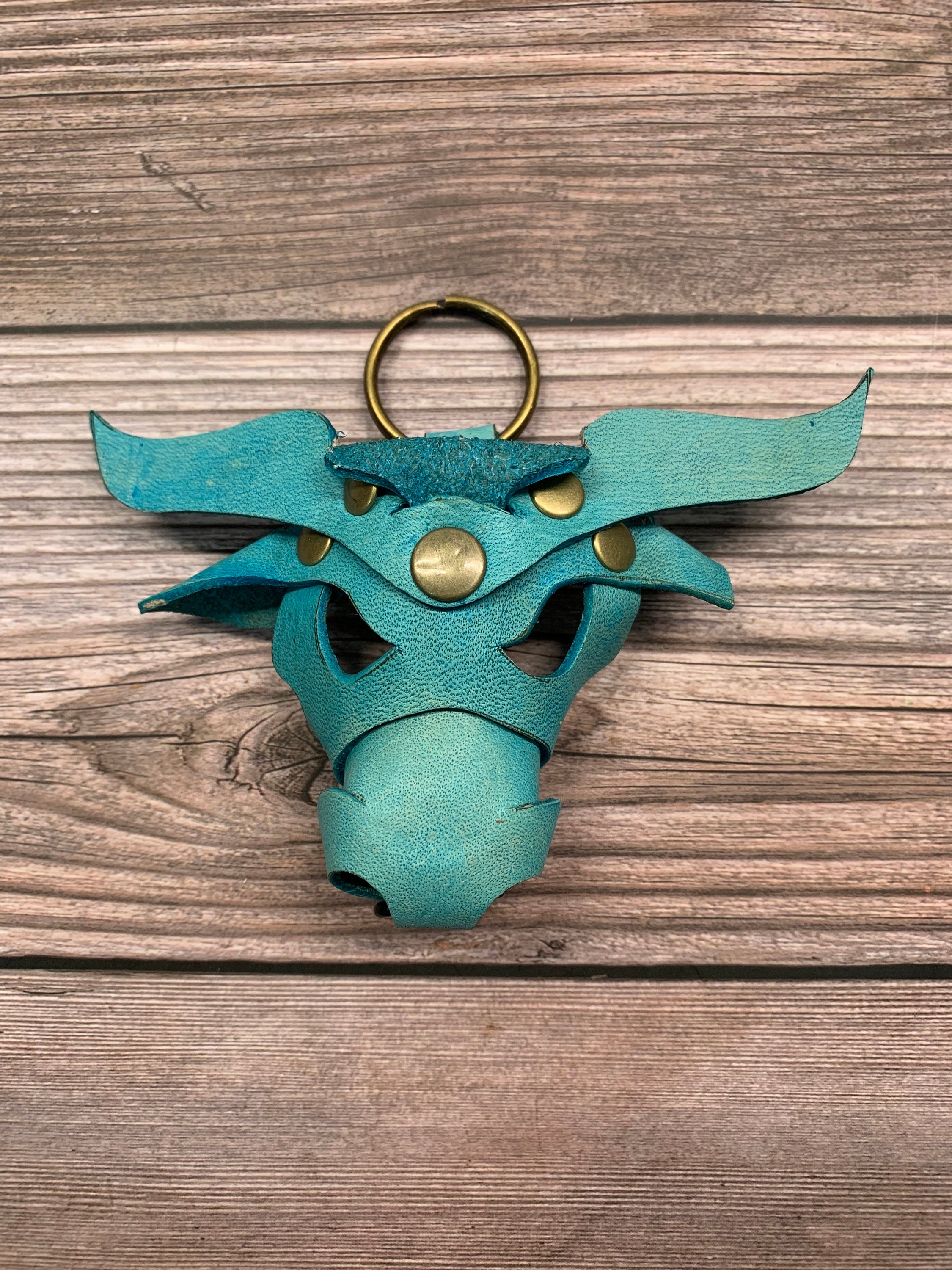 Bull Head Key Fobs, Leather Bull Keychain - Etsy