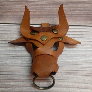 Bull Head Key Fobs, Leather Bull Keychain - Etsy