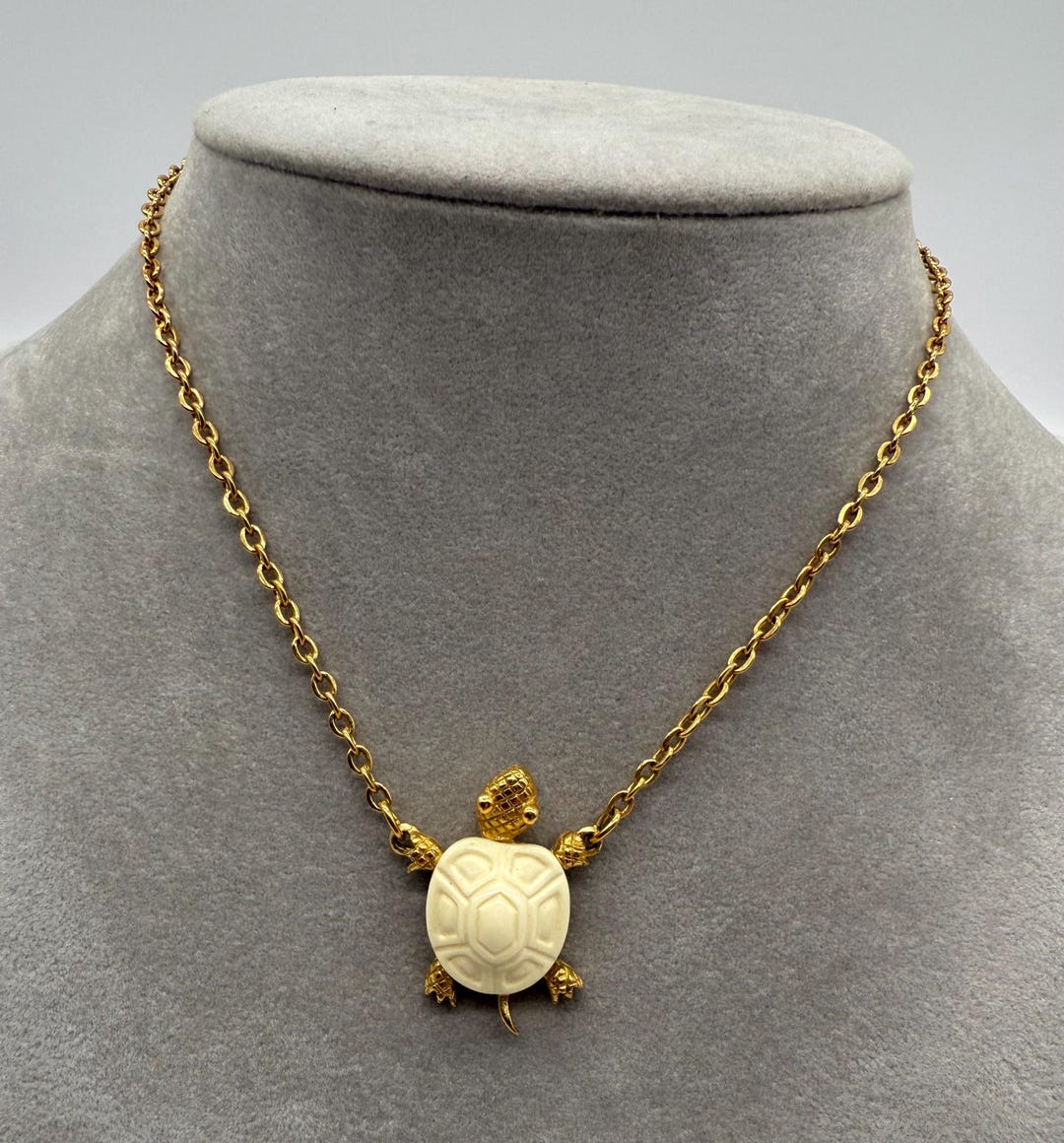 Vintage RARE Crown Trifari Turtle Chain Necklace Adjustable With Hook ...