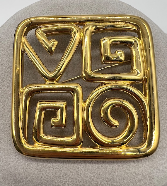 vintage monet square brooch - Gem