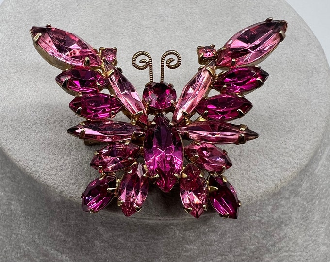 New Betsey Johnson Rhinestone Embellished Hot Pink Butterfly Fashion ...