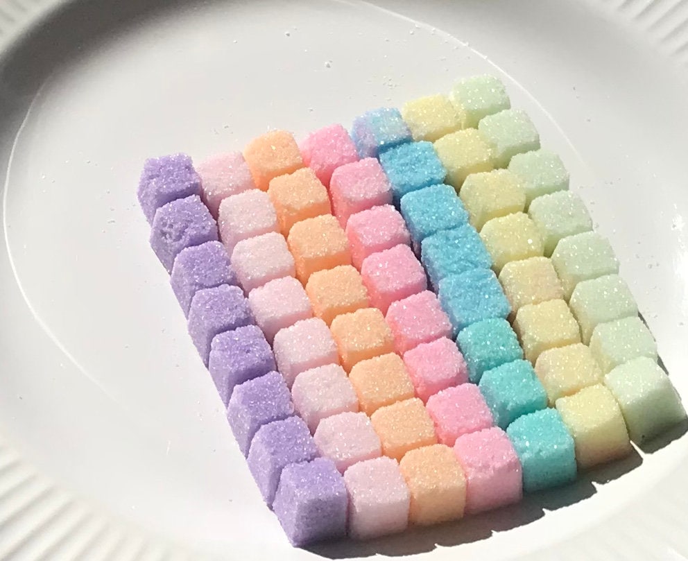 RAINBOW COLORED Sugar Cubes Rainbow Pastel Tea Parties | Etsy