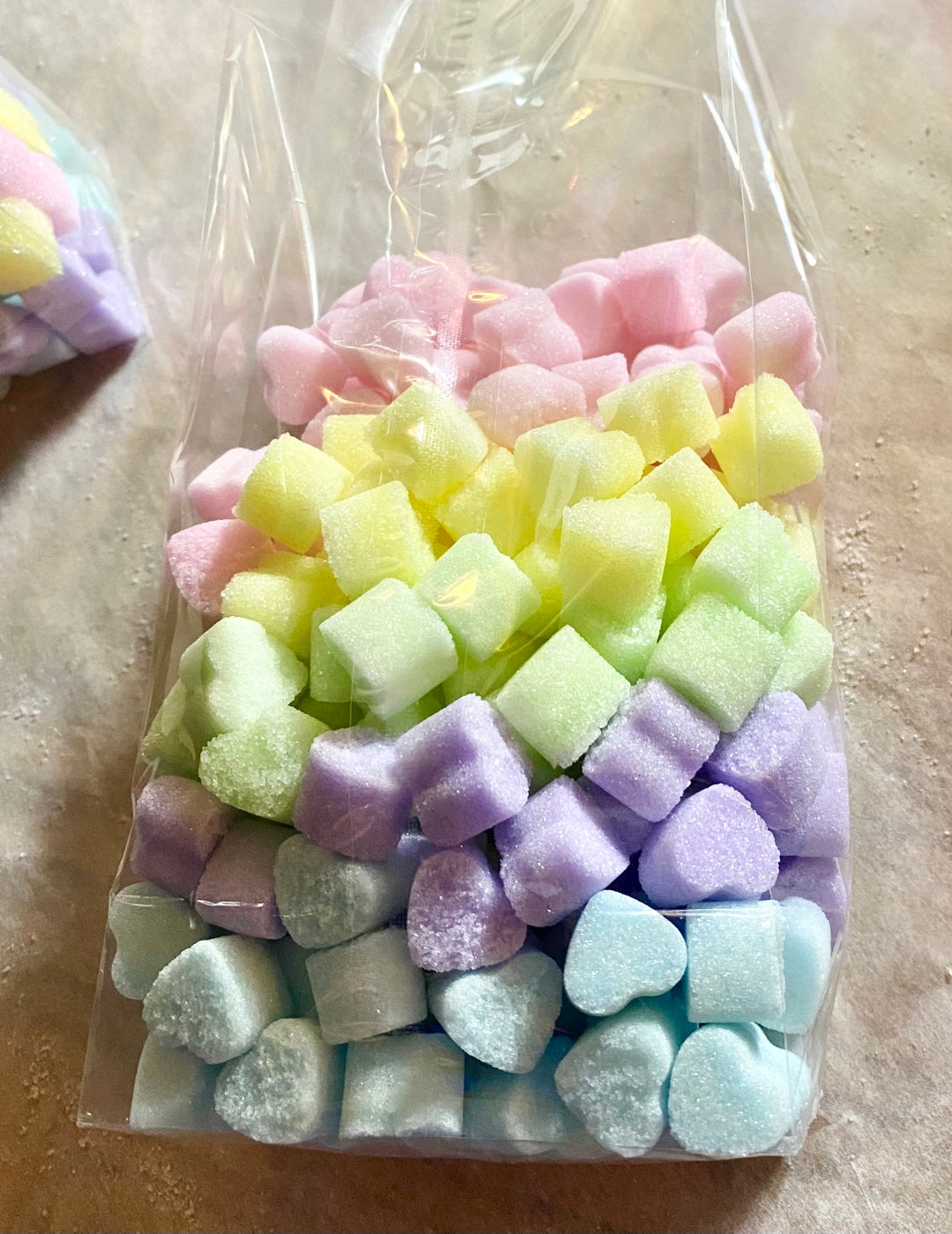 Rainbow Colored Sugar HEARTS Rainbow Pastel Tea Parties, Champagne ...