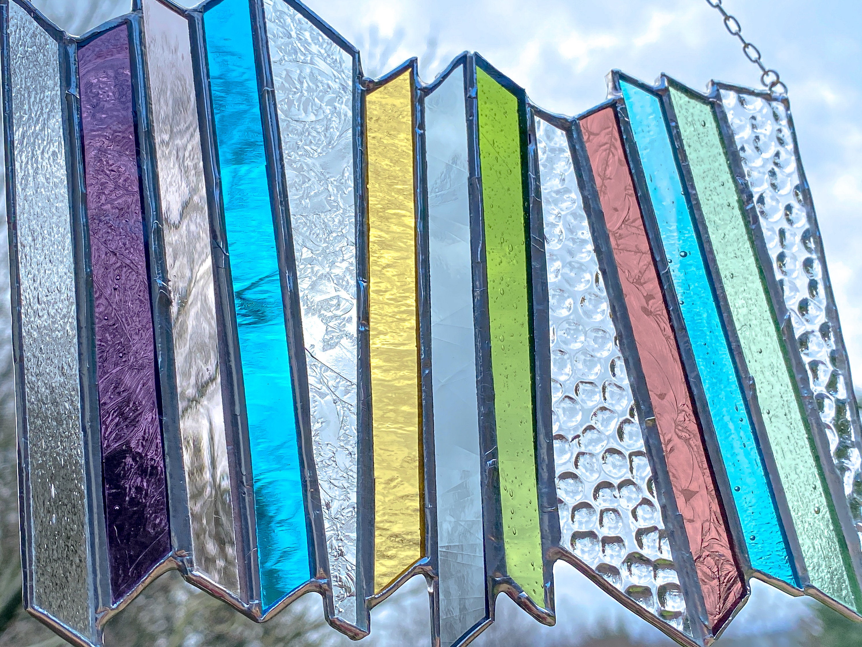 Stacked Stripe Vertical Pastel • Suncatcher • Panel