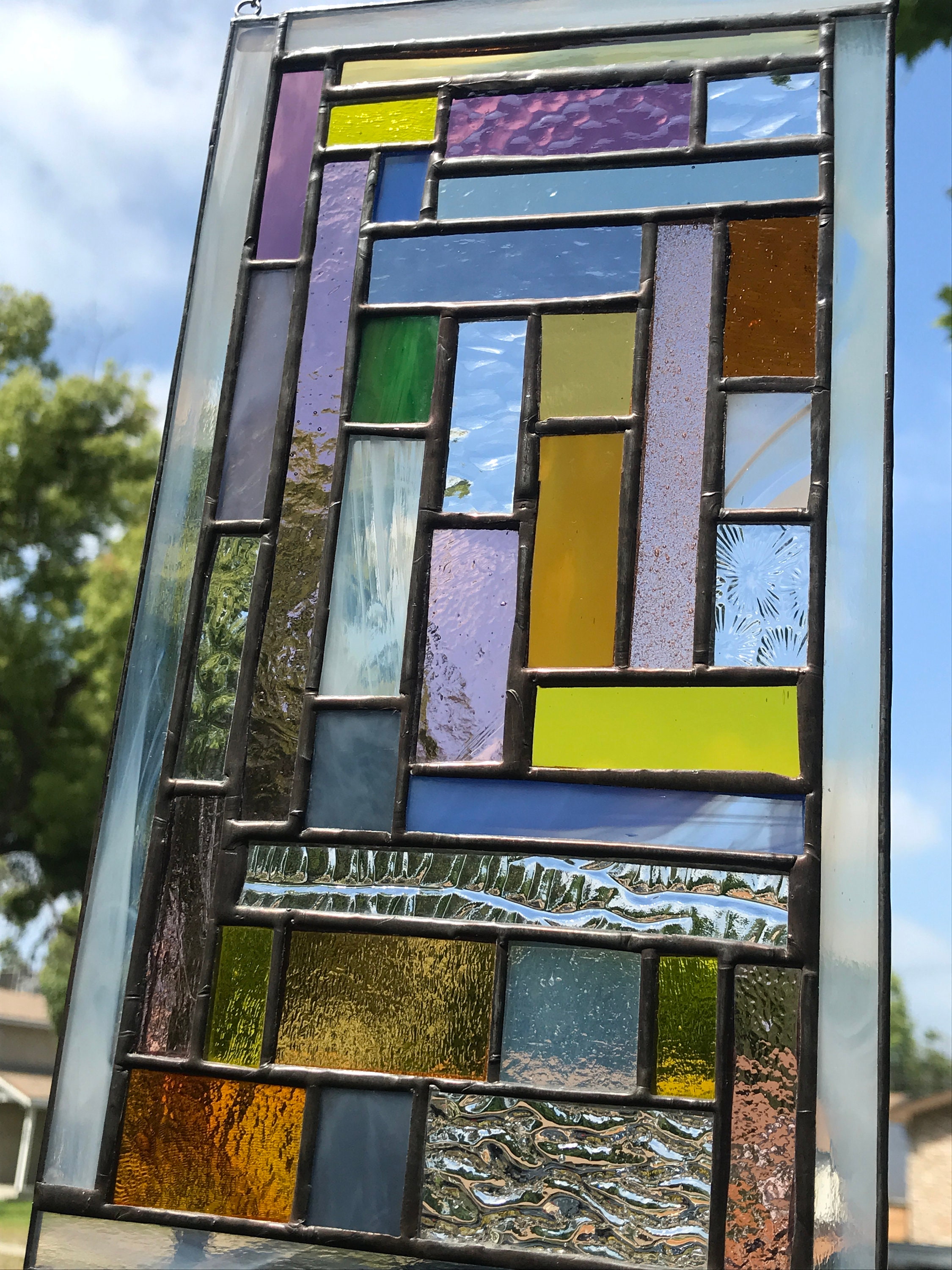 Multicolored Stained Glass Window Panel