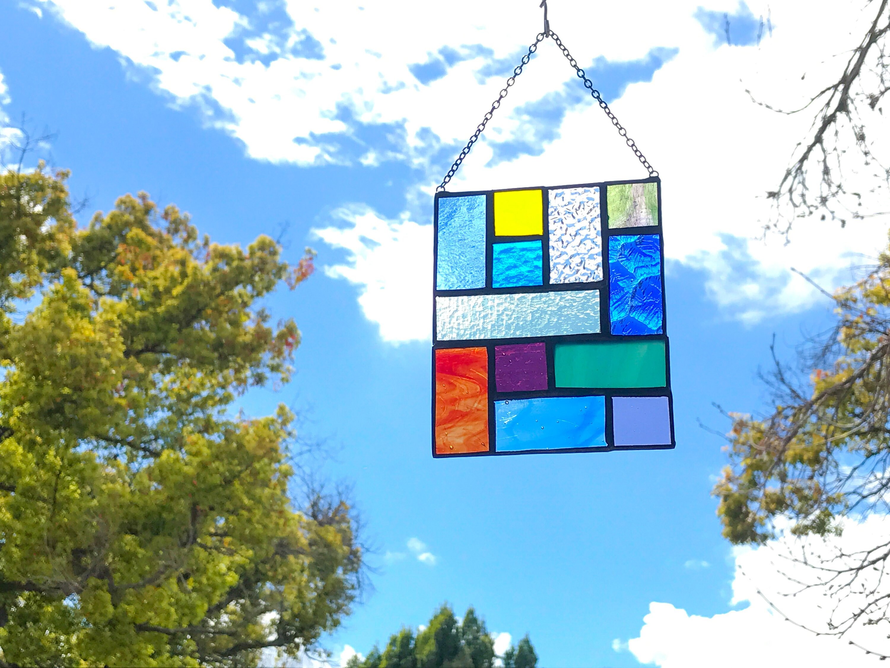 Geometric Squares • Suncatcher • Panel