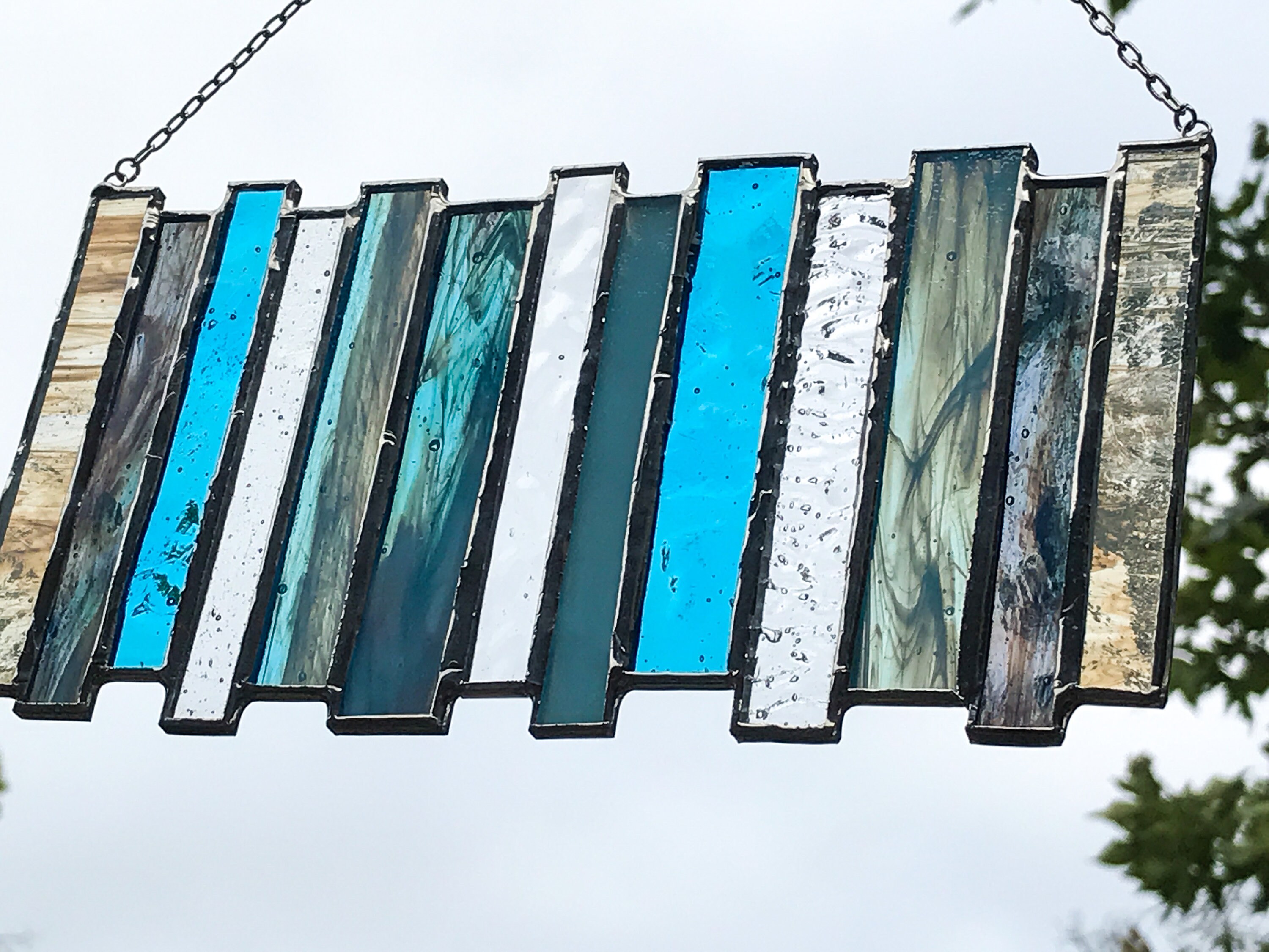 Blue Stacked Stripe • Suncatcher • Panel