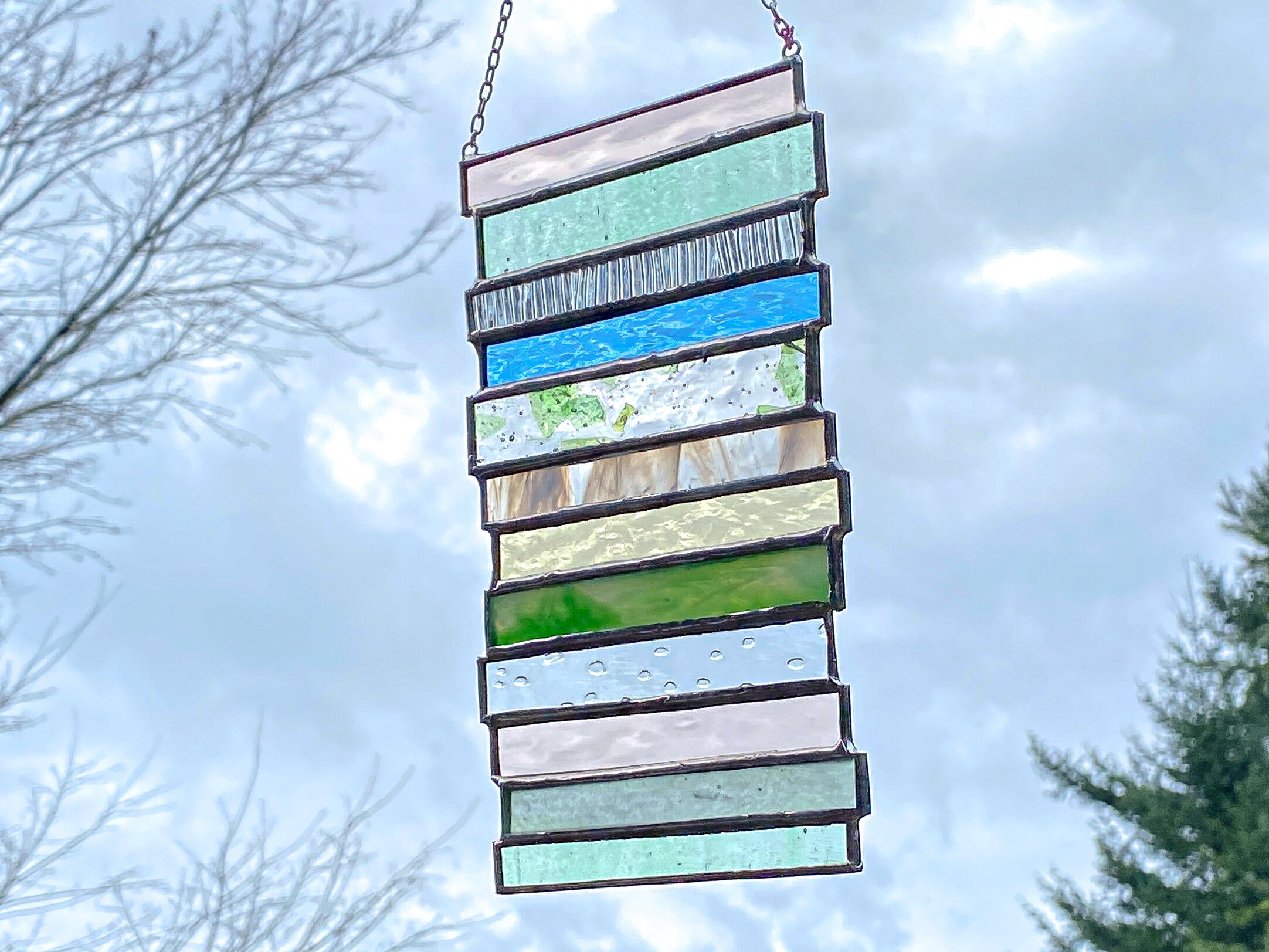 Stacked Stripe Pastel • Suncatcher • Panel