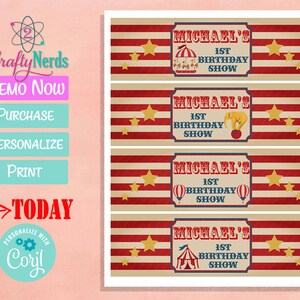 Circus Carnival Ticket Birthday Party Pack, Circus Birthday Invitation ...
