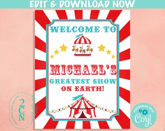 Circus/carnival Themed Name Banner Circus/carnival Happy - Etsy