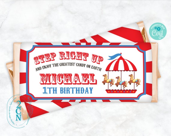 Circus Chocolate Bar Wrapper Carnival Candy Wrapper 2 Size - Etsy