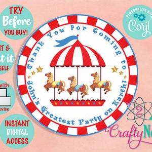 Circus Carnival Ticket Birthday Party Pack, Circus Birthday Invitation ...