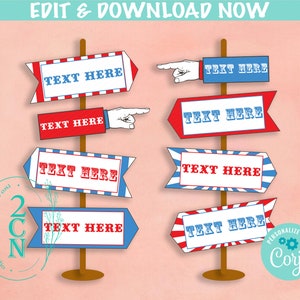 Carnival Circus Arrow Sign, Circus Birthday Direction Arrow Sign, Post ...
