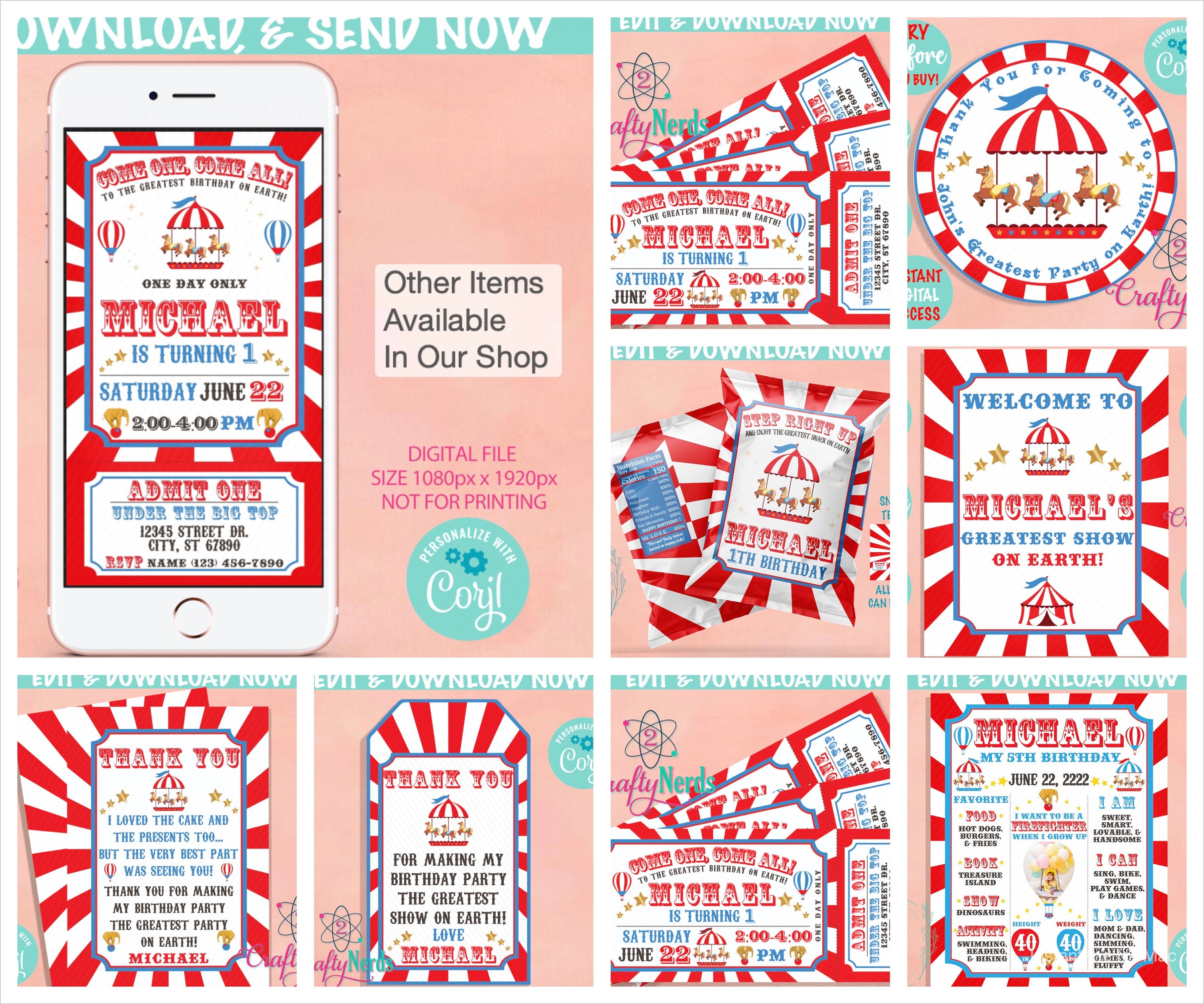 Carnival Circus Birthday Sign Birthday Board With Photo, Milestone Sign ...