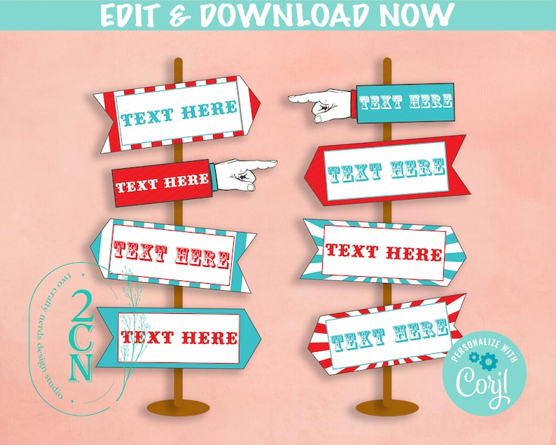 Carnival Circus Arrow Sign, Circus Birthday Direction Arrow Sign, Post ...