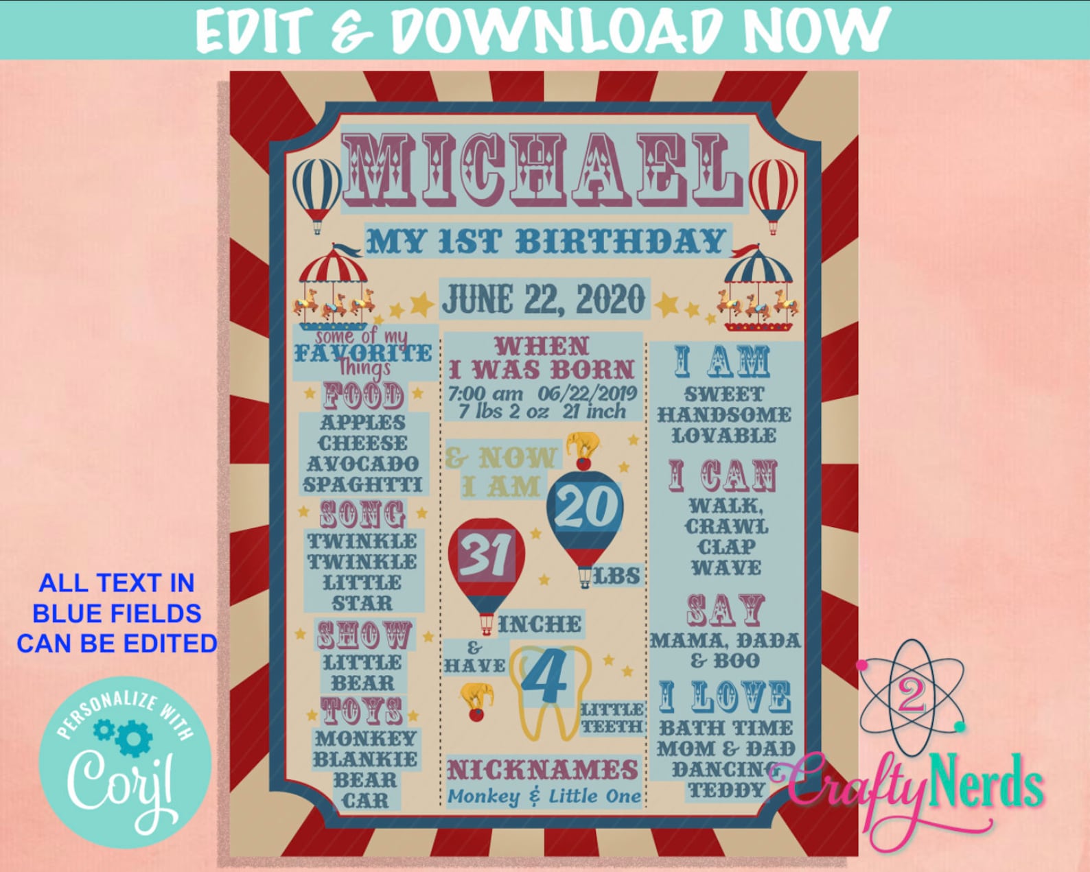 Vintage Carnival Circus Birthday Sign Birthday Board | Etsy