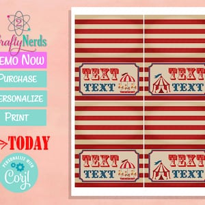 Circus Birthday Folded Cards, Carnival Birthday Card, Circus Label ...