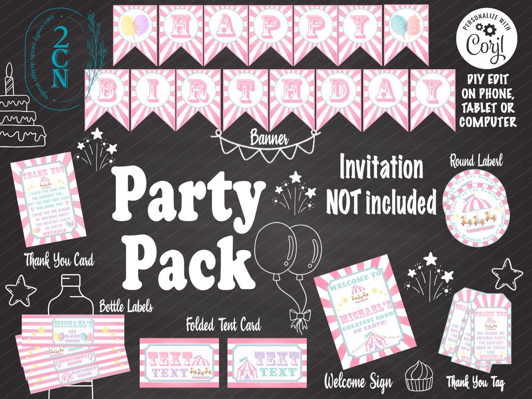 Circus Carnival Ticket Birthday Party Pack, Circus Birthday Party Decor ...