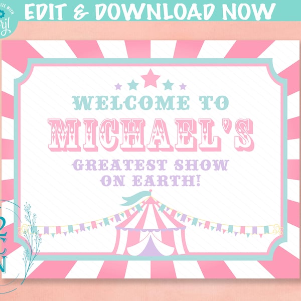 Pastel Carnival Welcome Sign - Etsy