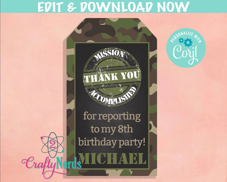 Army Party Birthday Invitation Military Party Army Theme - Etsy