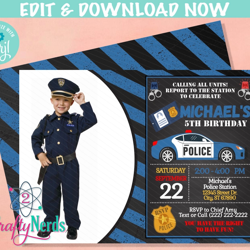 Police Invitations - Etsy