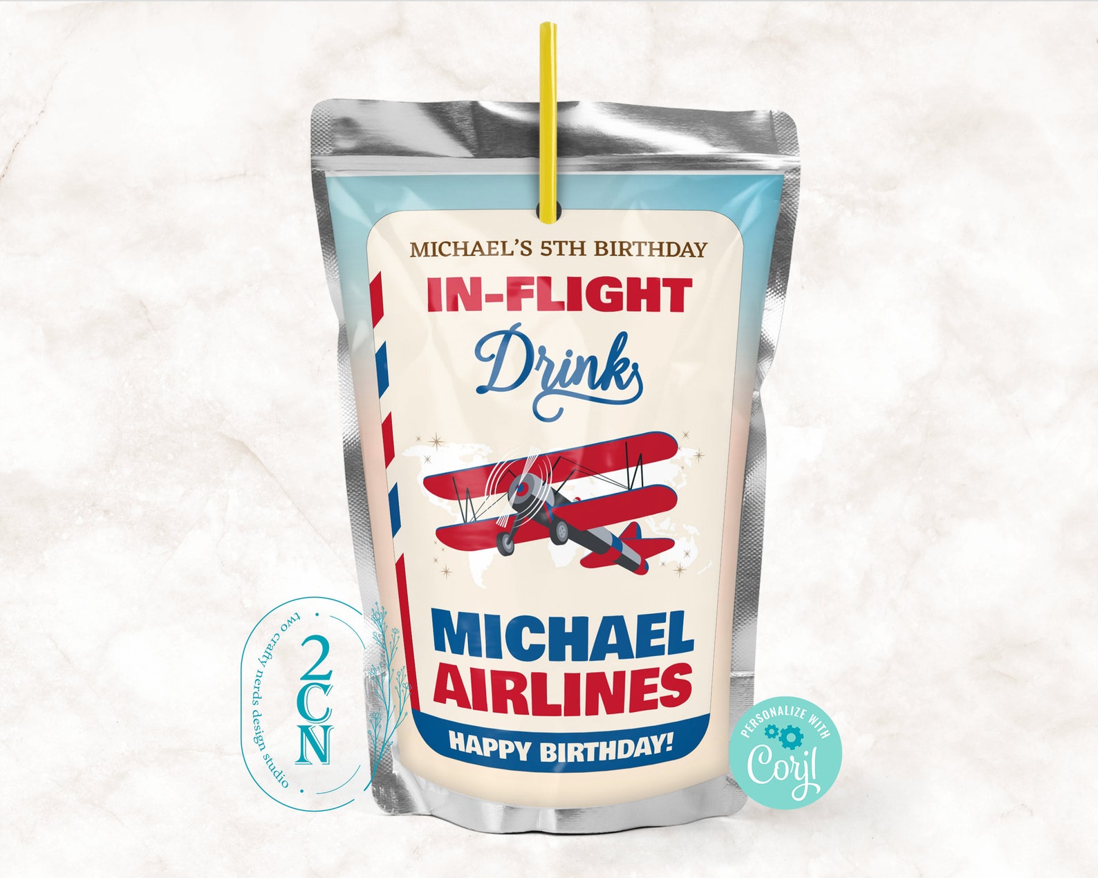 Airplane Juice Pouch Label, Plane Juice Label, Airplane Party Decor ...