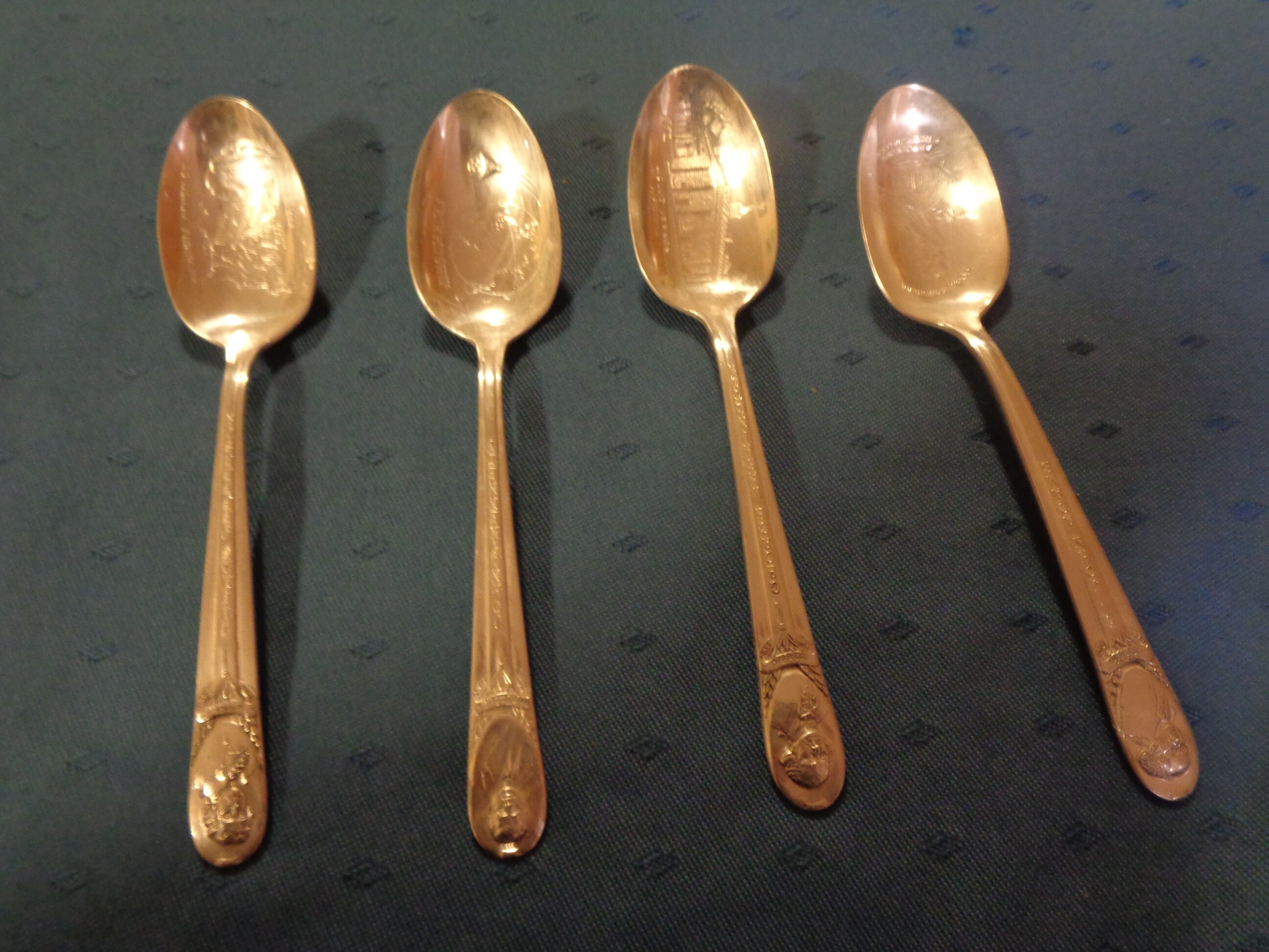 Set of Four Vintage Rogers, Silverplate President's Commemorative ...