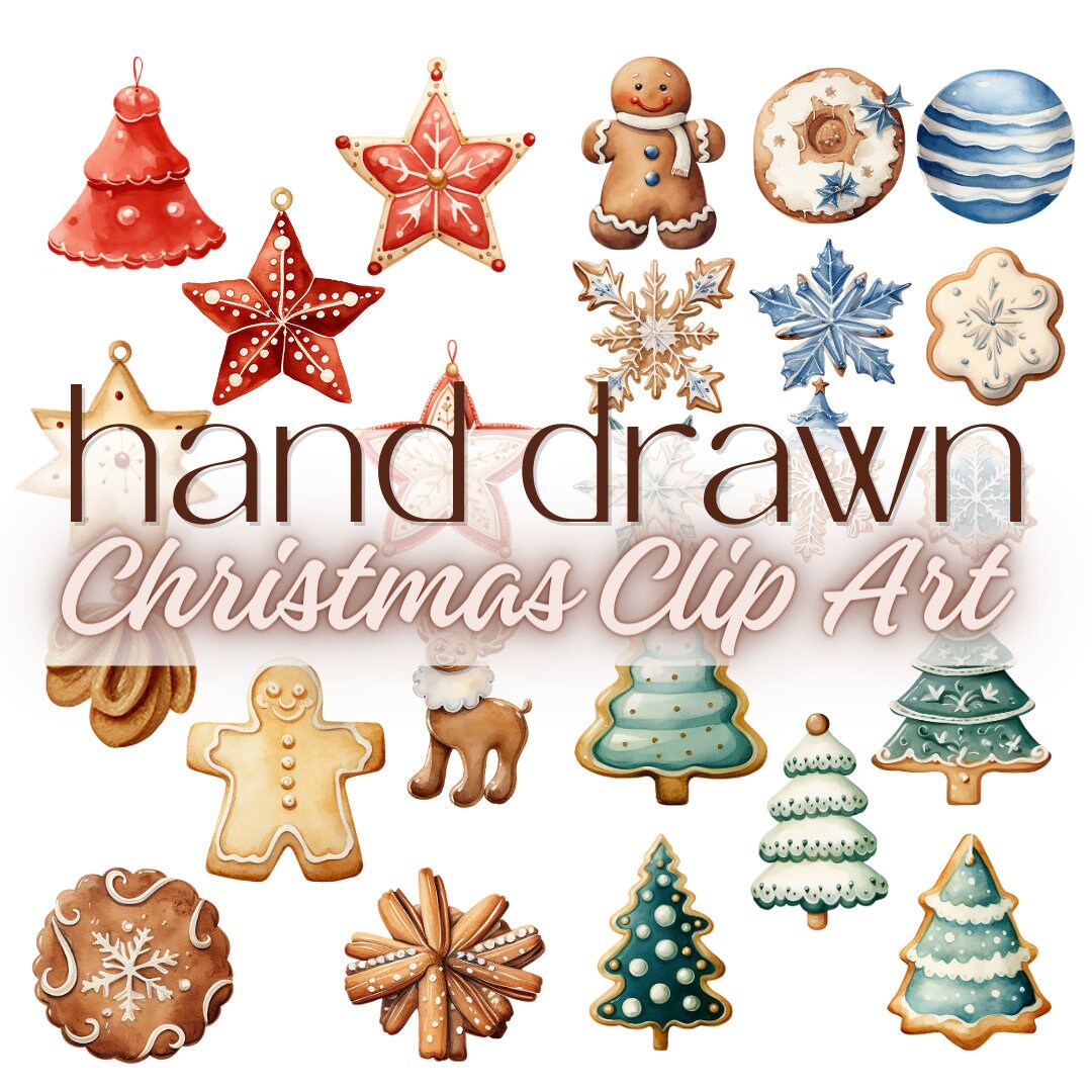 Christmas Winter Clip Art, Hand Drawn - Etsy