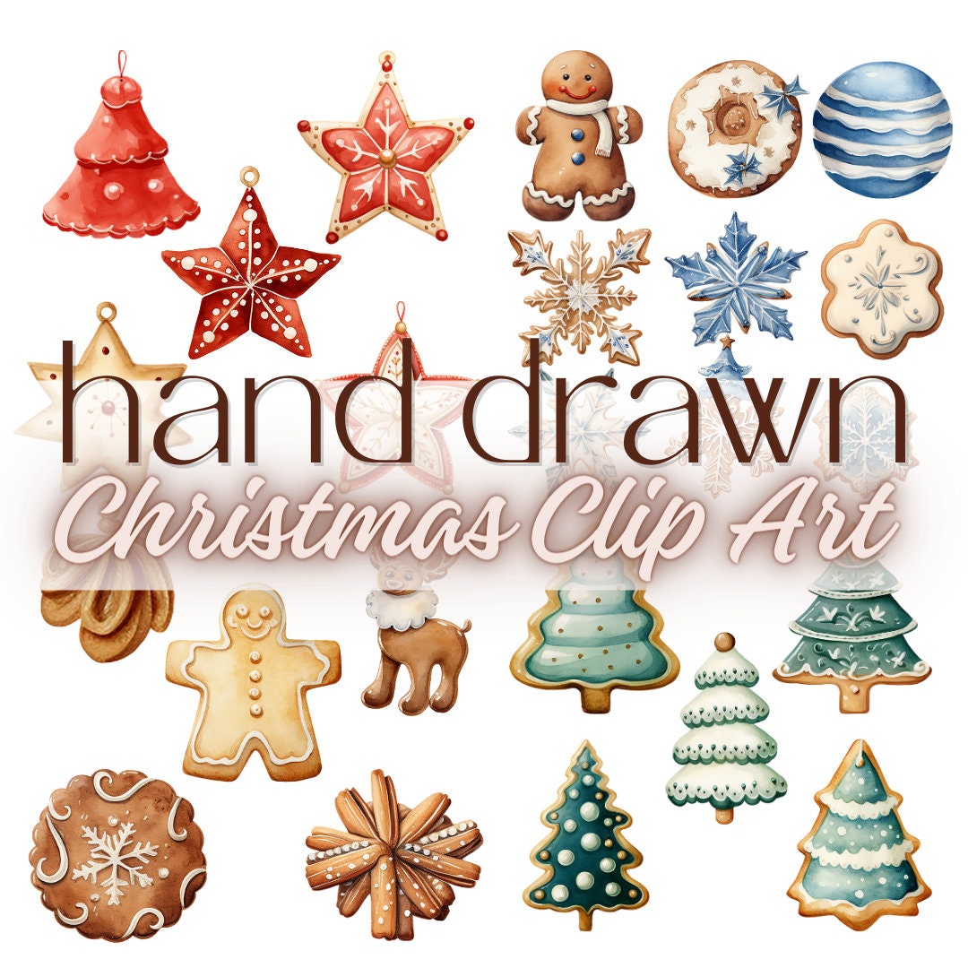 Christmas Winter Clip Art, Hand Drawn - Etsy