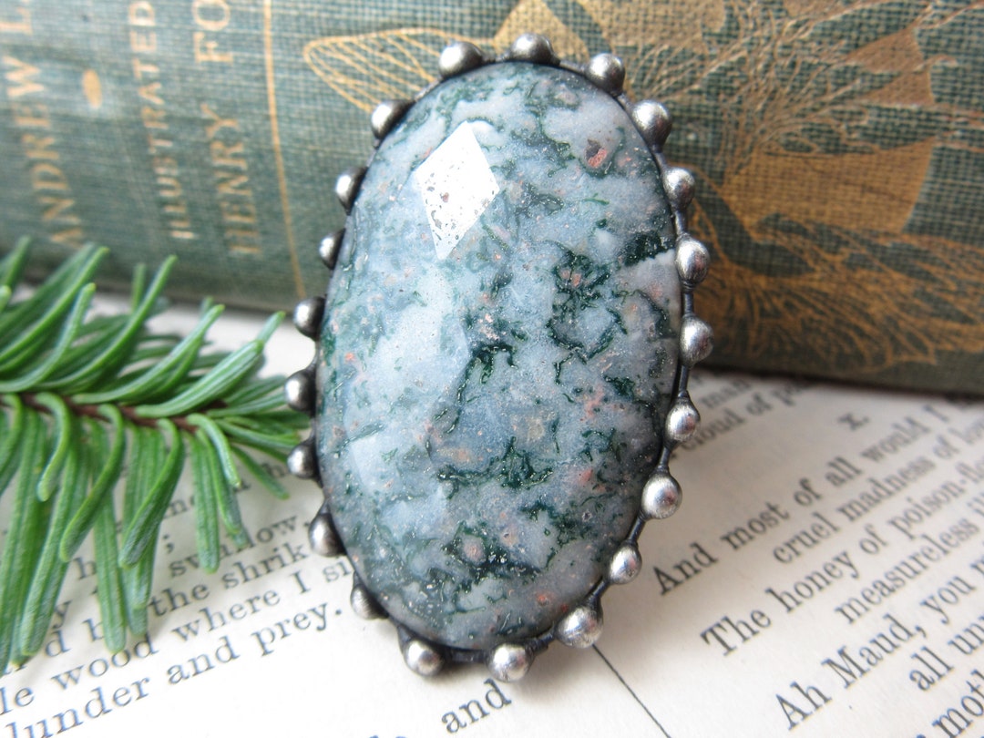 The Dryad Faceted Tree Agate Ring - Etsy