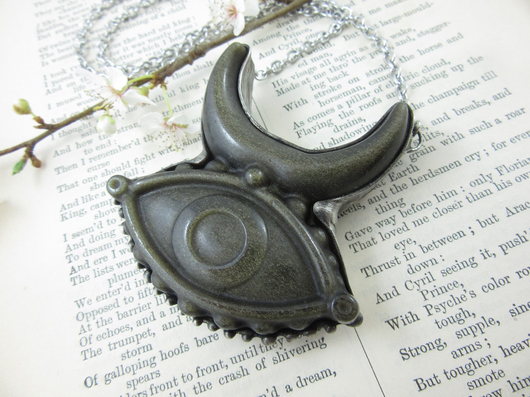 The High Priestess Carved Golden Sheen Obsidian Eye Pendant - Etsy