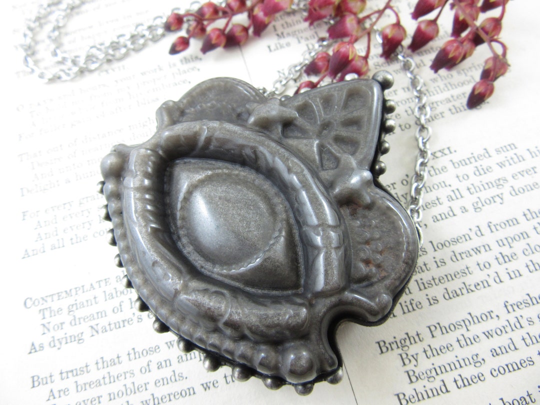 The High Priestess Carved Golden Sheen Obsidian Eye Pendant - Etsy