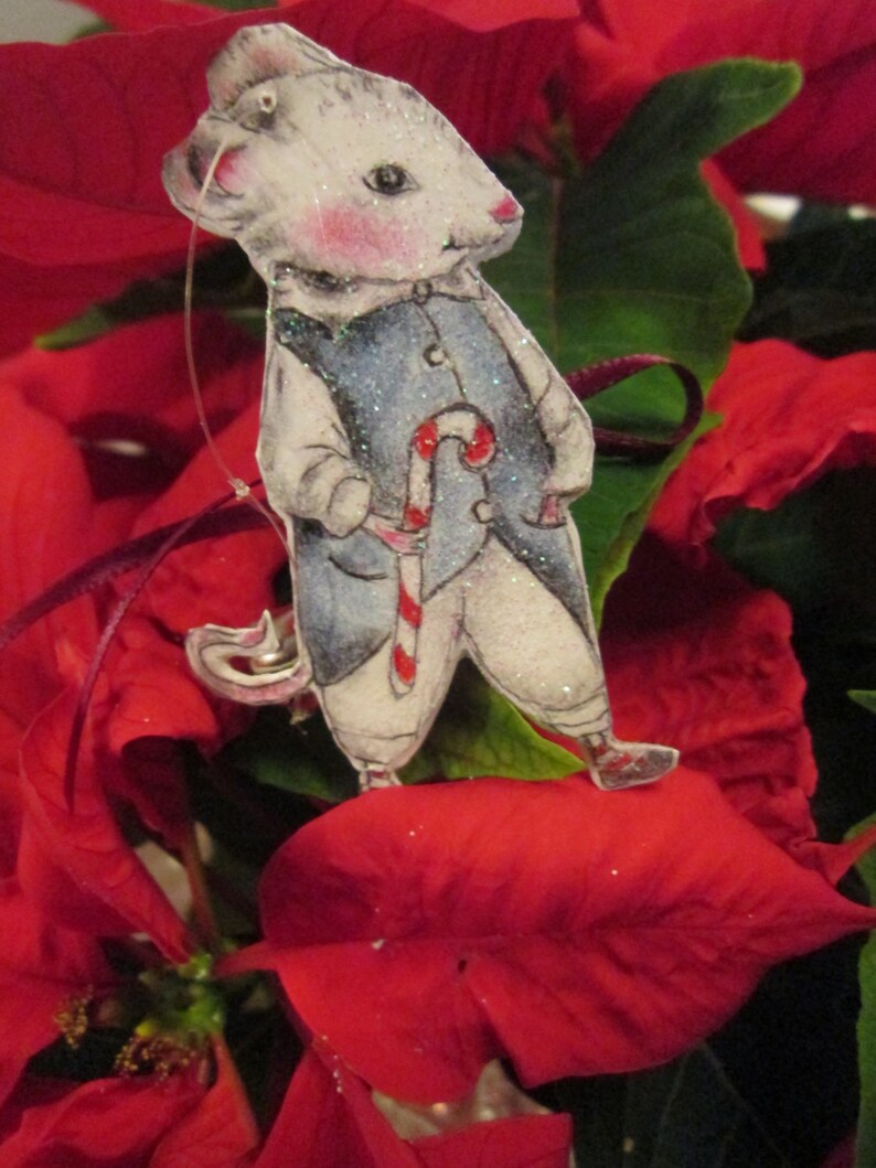 Christmas Mouse Ornament Gift Tag Christmas Decoration - Etsy
