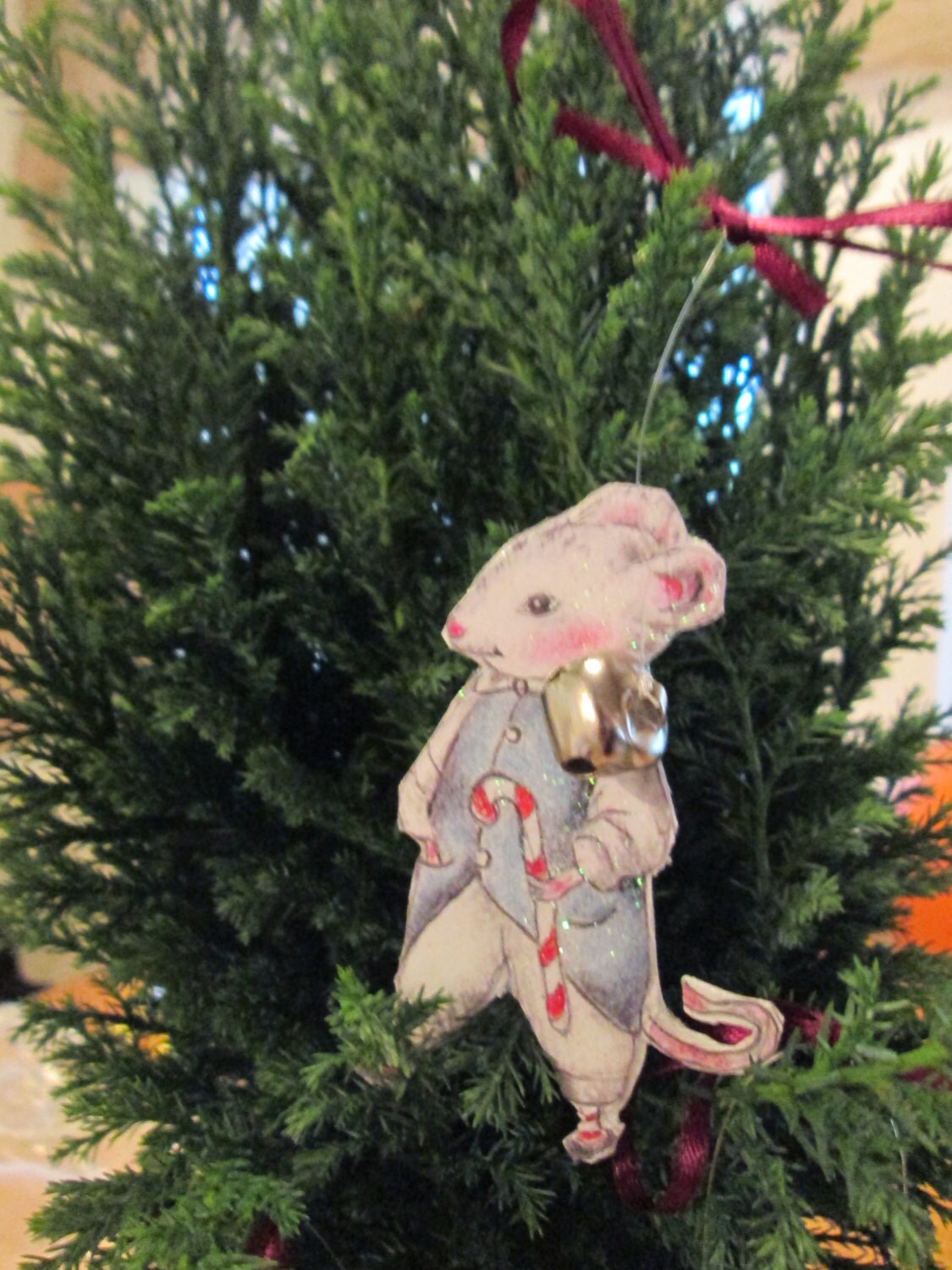 Christmas Mouse Ornament Gift Tag Christmas Decoration - Etsy