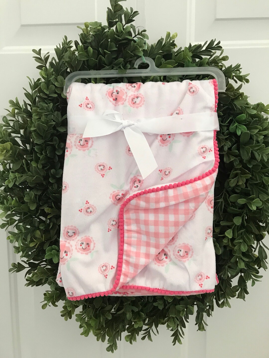 Preppy Little Buttons Monogrammed Sherpa Blanket Christmas Gift Baby ...