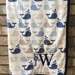 Preppy Little Elephants Monogrammed Sherpa Blanket Christmas Gift Baby ...