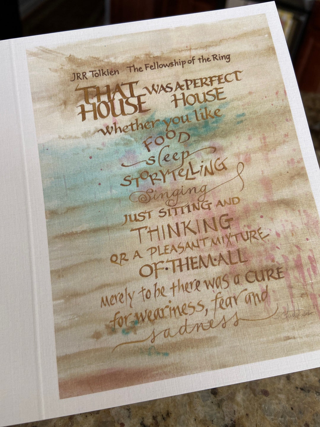 Tolkien Quote Notecard, Perfect House Gift - Etsy