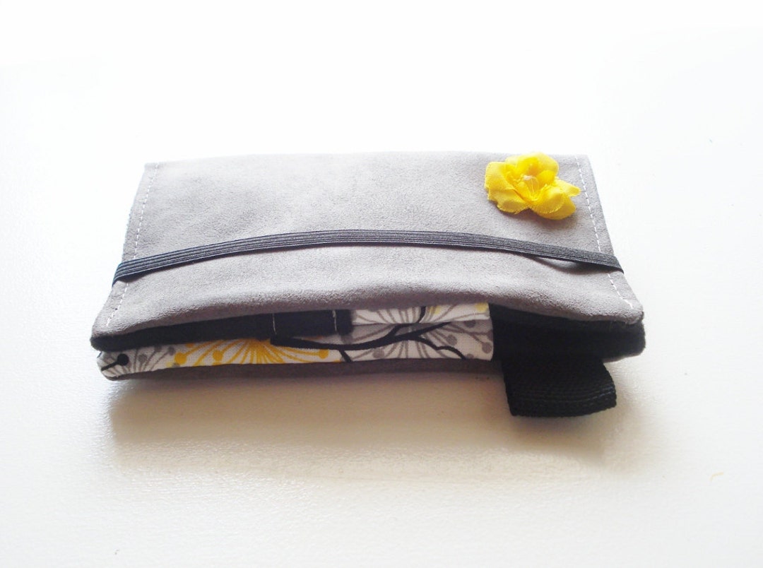 Faux Suede Phone Clutch: Handmade Floral Wallet Wristlet - Etsy