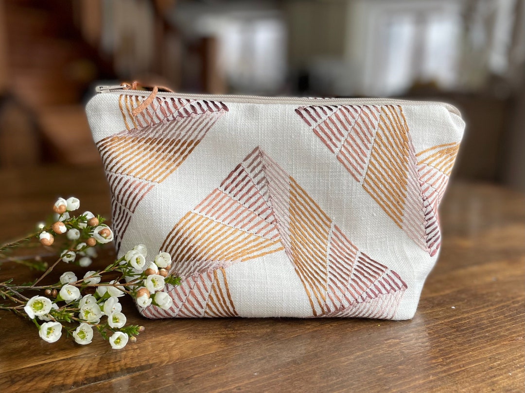 Linen Makeup Bag, Pretty Linen Cosmetic Bag, Gift for Her, Linen ...