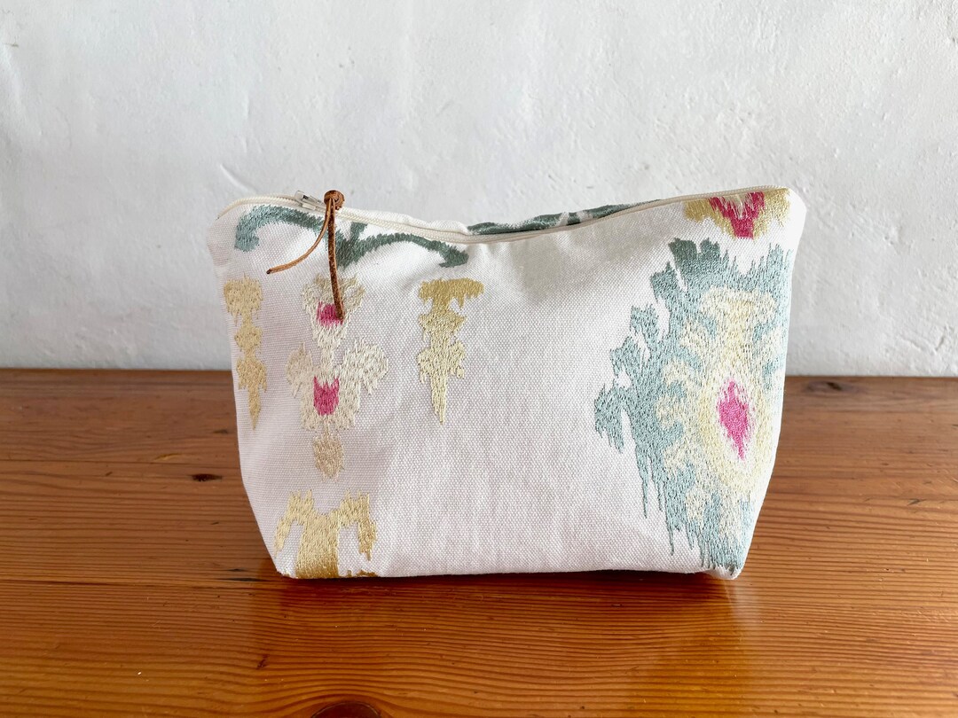Boho Makeup Bag in Cotton Canvas Pretty Makeup Bag Boho Gift - Etsy