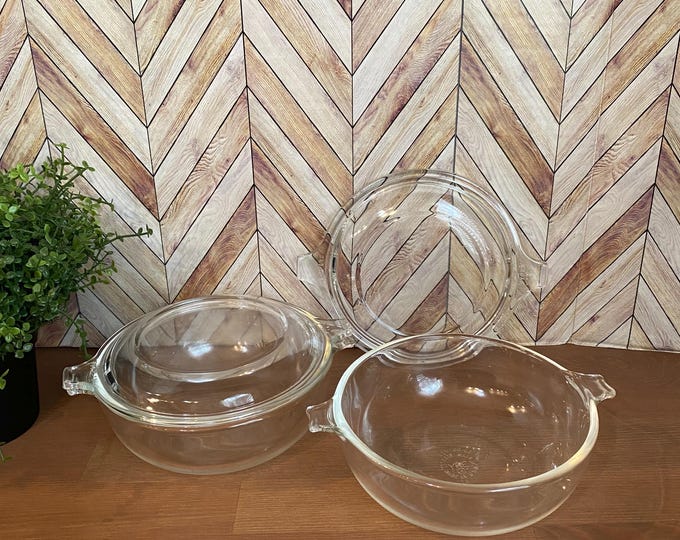 Vintage Pyrex Mini Clear Glass Casserole #019 20oz Dish With Lid - Etsy