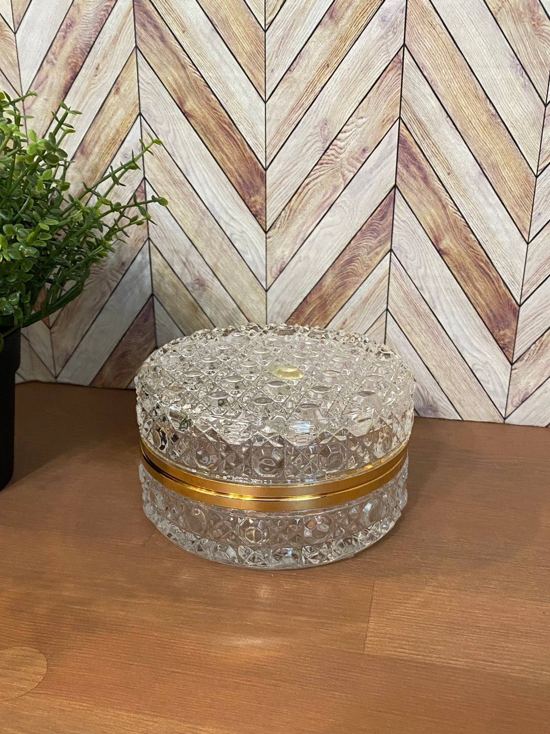 Vintage Crystal Casket Jewelry Box Baccarat Style Made in West Germany ...