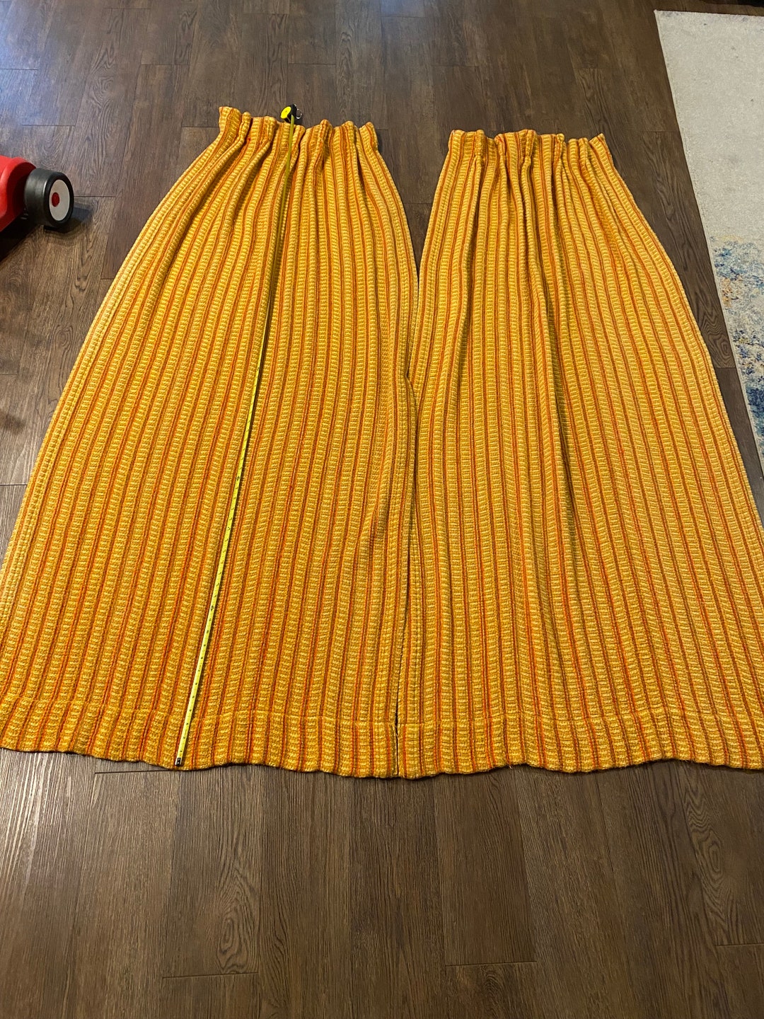 Vintage 70s Woven Orange and Yellow Curtains Sears & Roebuck Curtains ...