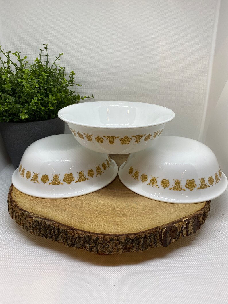 Vintage Corelle/ Pyrex Compatible Butterfly Gold 6.5inch - Etsy