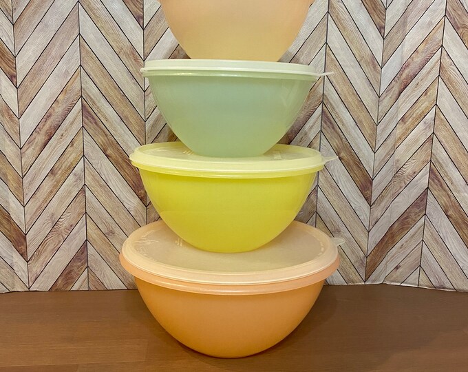 Vintage Tupperware Pastel Wonderlier Bowls Set of 4 233, 234, 235 & 236 ...