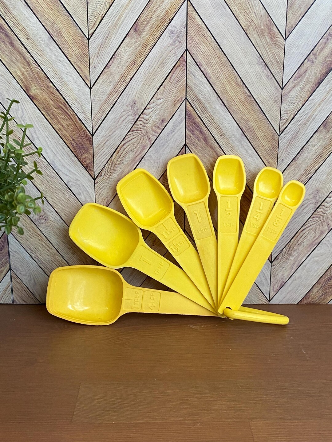 Vintage Tupperware Yellow Measuring Spoon Set of 7 1/8 Tsp to 1tbs - Etsy