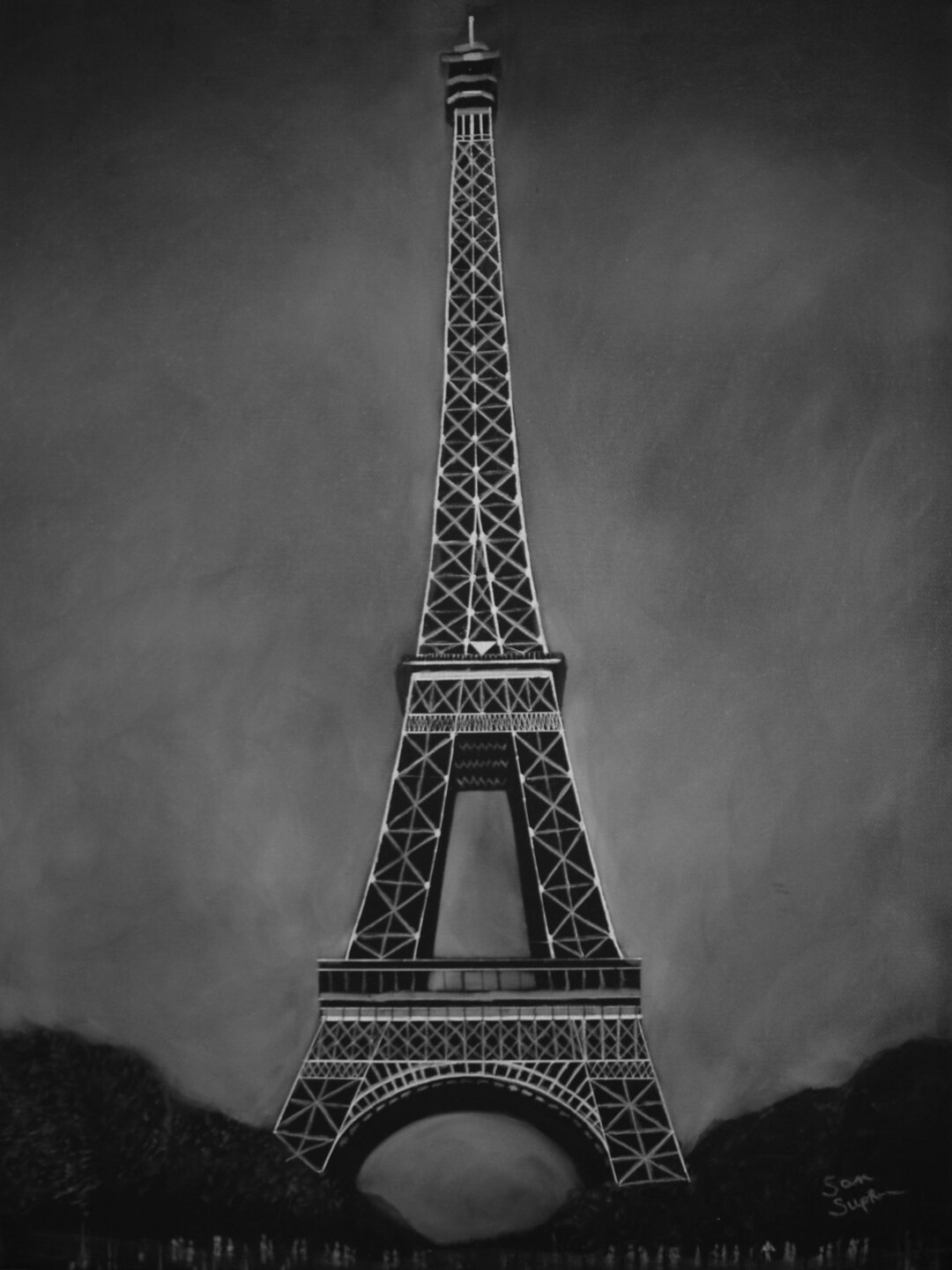 Eiffel Tower Original Drawing Print - Etsy
