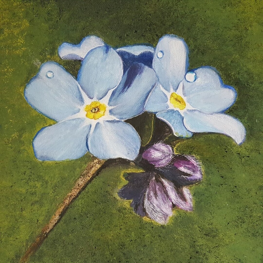 Forget Me Not. Original Acrylic Painting - Etsy