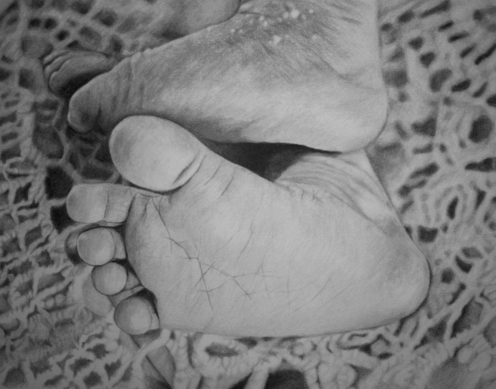 Baby Feet Pencil Drawing Print - Etsy