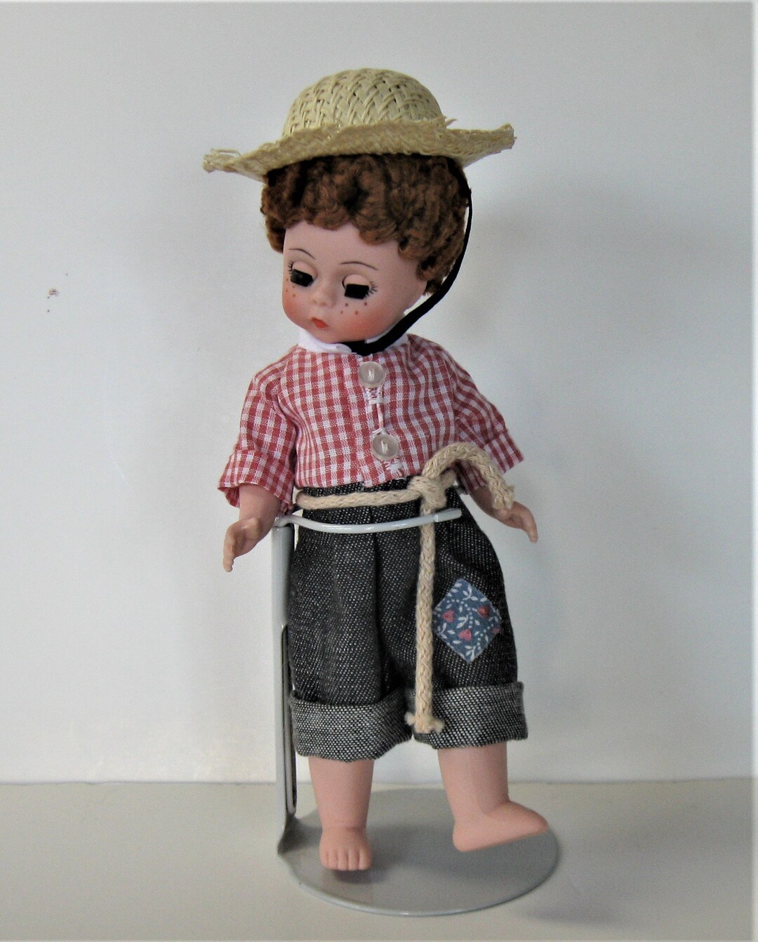 Vintage 80's Madame Alexander Doll With Stand, 8" Tall, Huckleberry ...